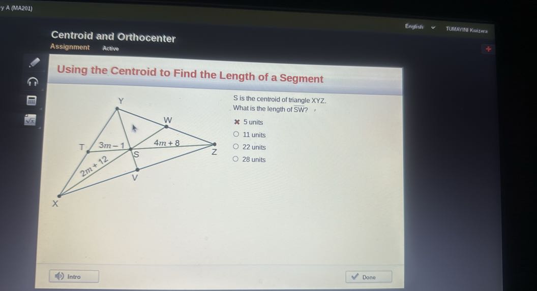 y A (MA201) English Centroid and Orthocenter Assignment Active Using ...