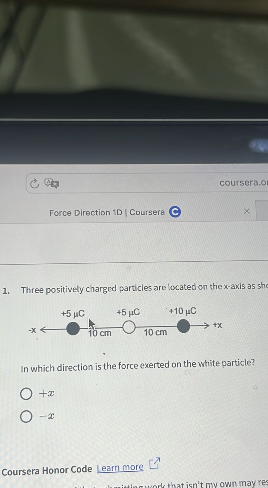 [GET ANSWER] coursera.o Force Direction 1D | Coursera 1. Three ...