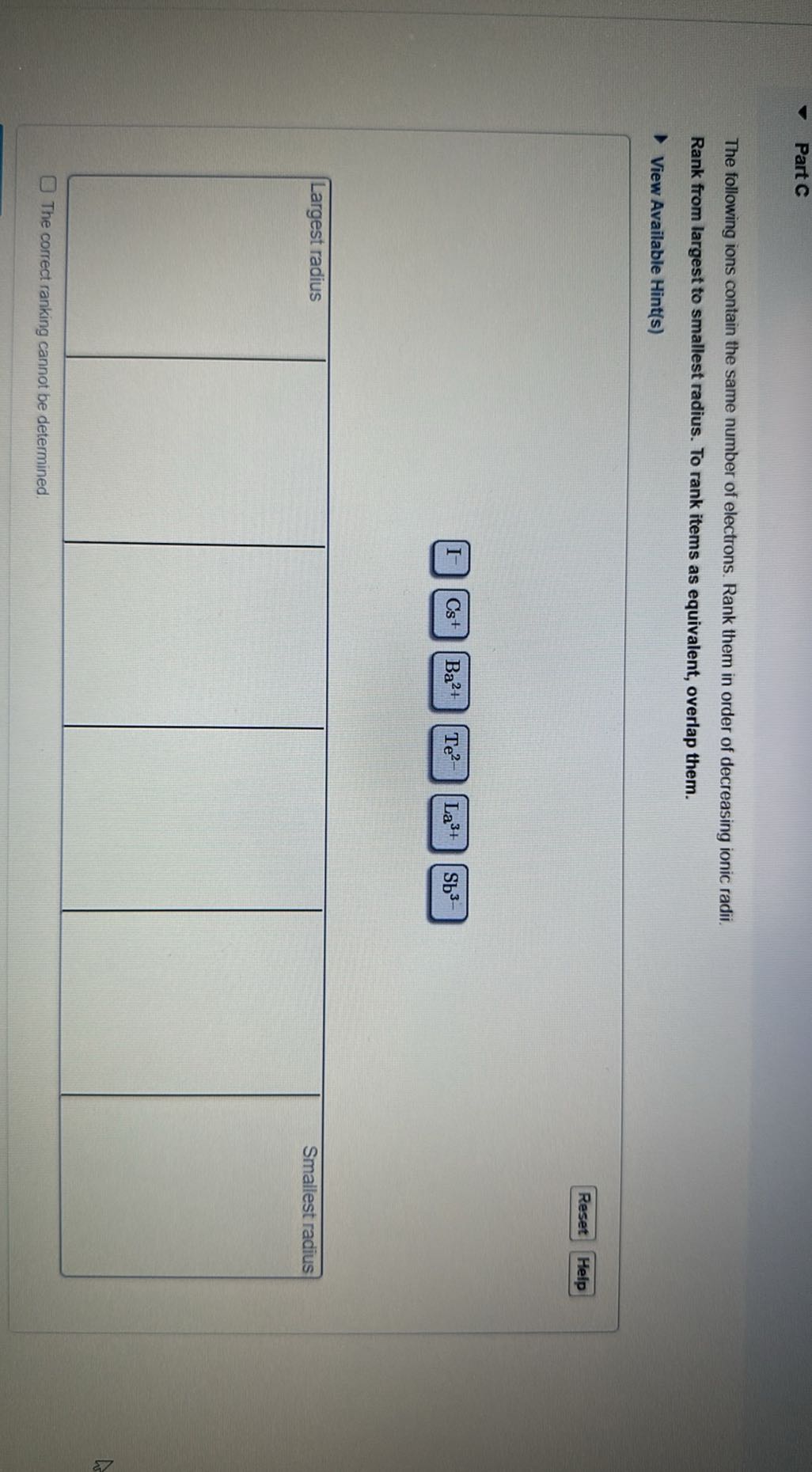 part c the following ions contain the same number of electrons rank ... part c the following ions contain the same number of electrons rank ...
