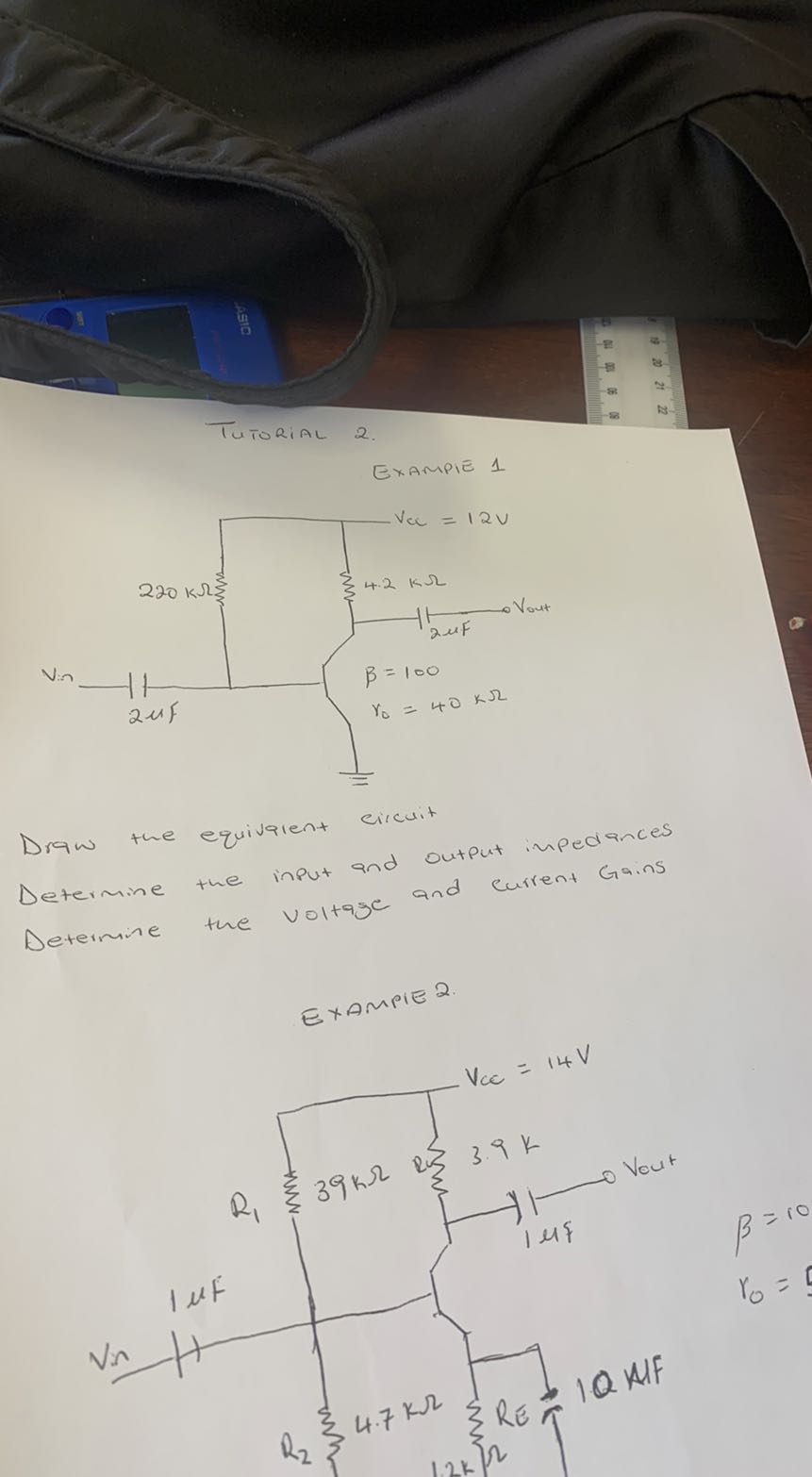 Tutorial 2. EXAMPIE 1 Draw the equivalent eircuit Determine the input ...