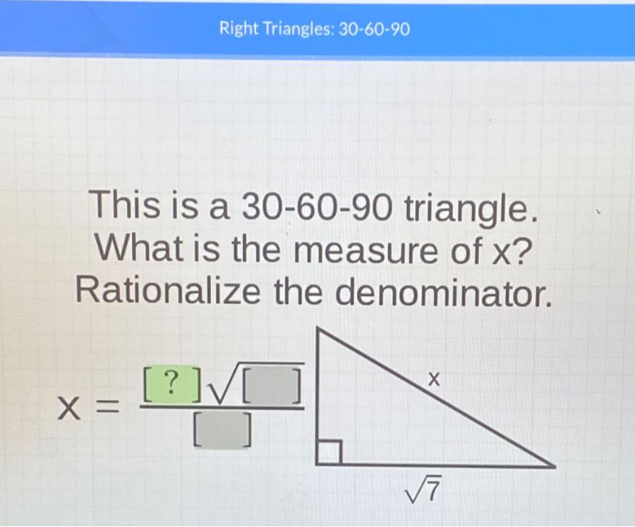 right triangles 30 60 90 this is a 30 60 90 triangle what is the ...