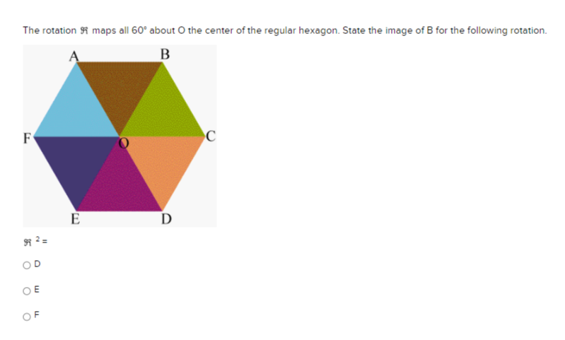 The rotation r maps all 60^∘ about O the center of the regular hexagon ...