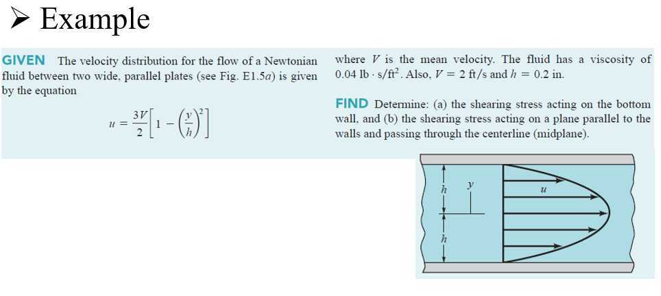 example given the velocity distribution for the flow of a newtonian fluid between two wide ...