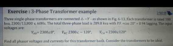 Exercise : 3-Phase Transformer example Three single-phase transformers ...