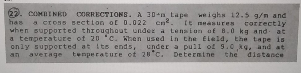 22 combined corrections a 30mathrmm tape weighs 125 mathrmg mathrmm and ...