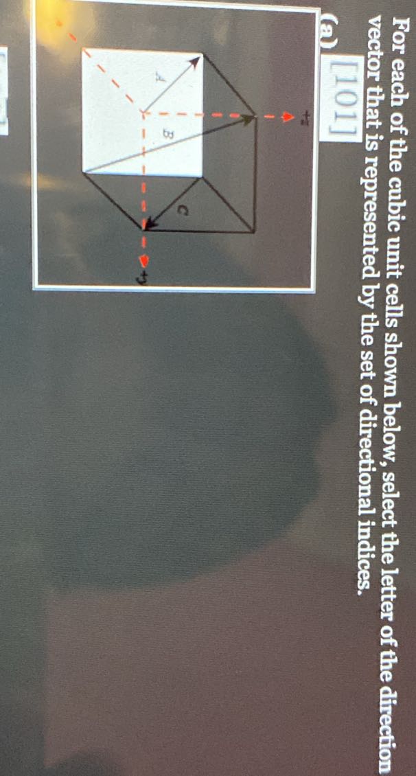 for each of the cubic unit cells shown below select the letter of the ...