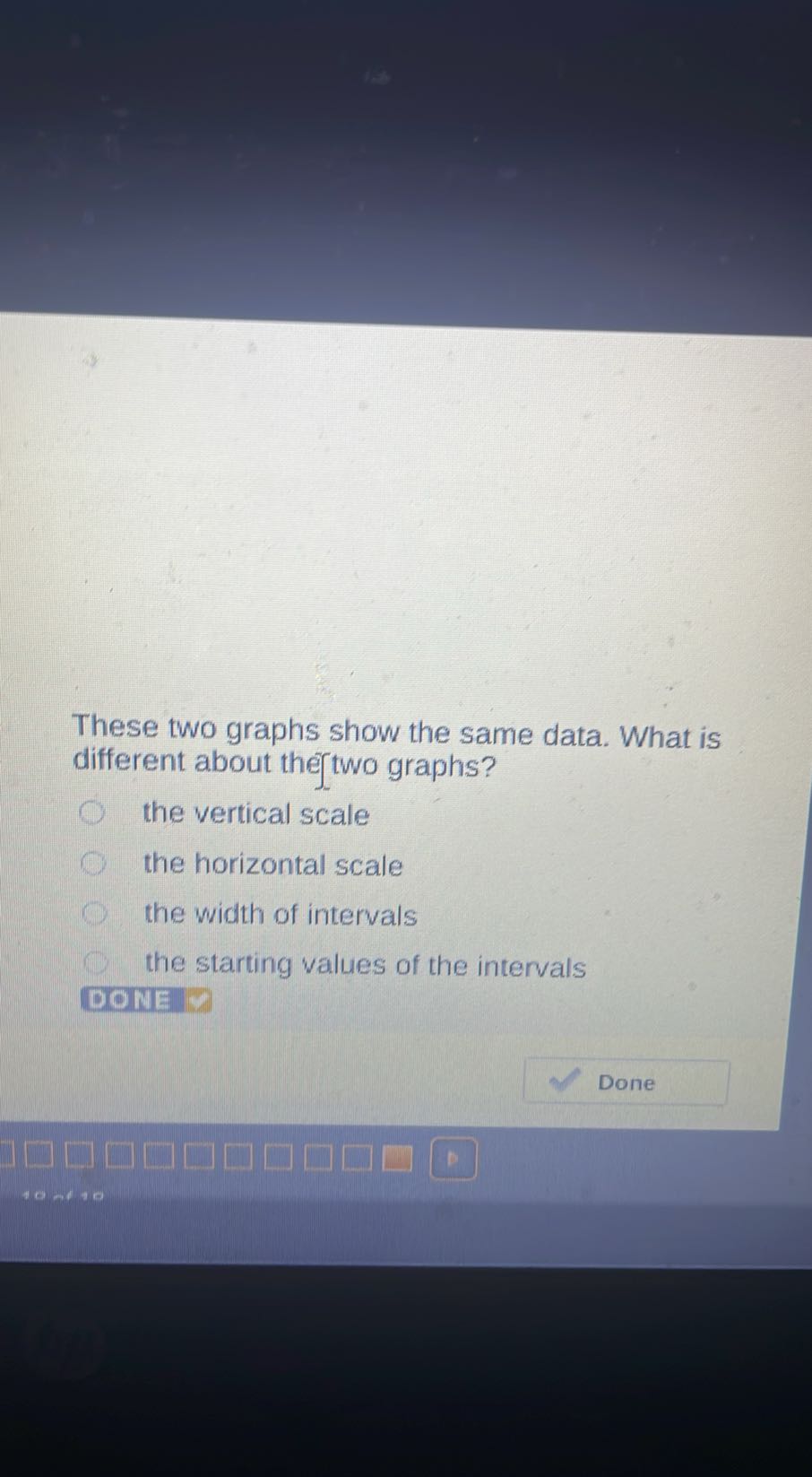 These two graphs show the same data. What is different about the two ...