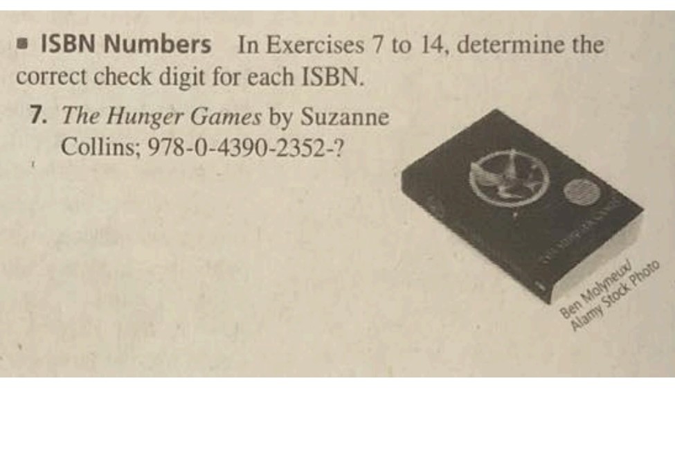 isbn numbers in exercises 7 to 14 determine the correct check digit for ...