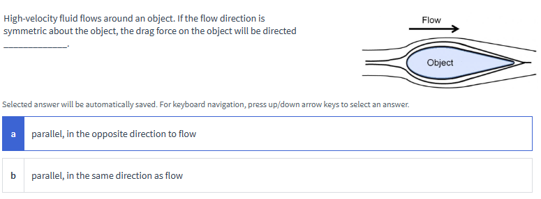 High-velocity fluid flows around an object. If the flow direction is ...
