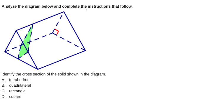 Analyze the diagram below and complete the instructions that follow. Identify the cross section ...