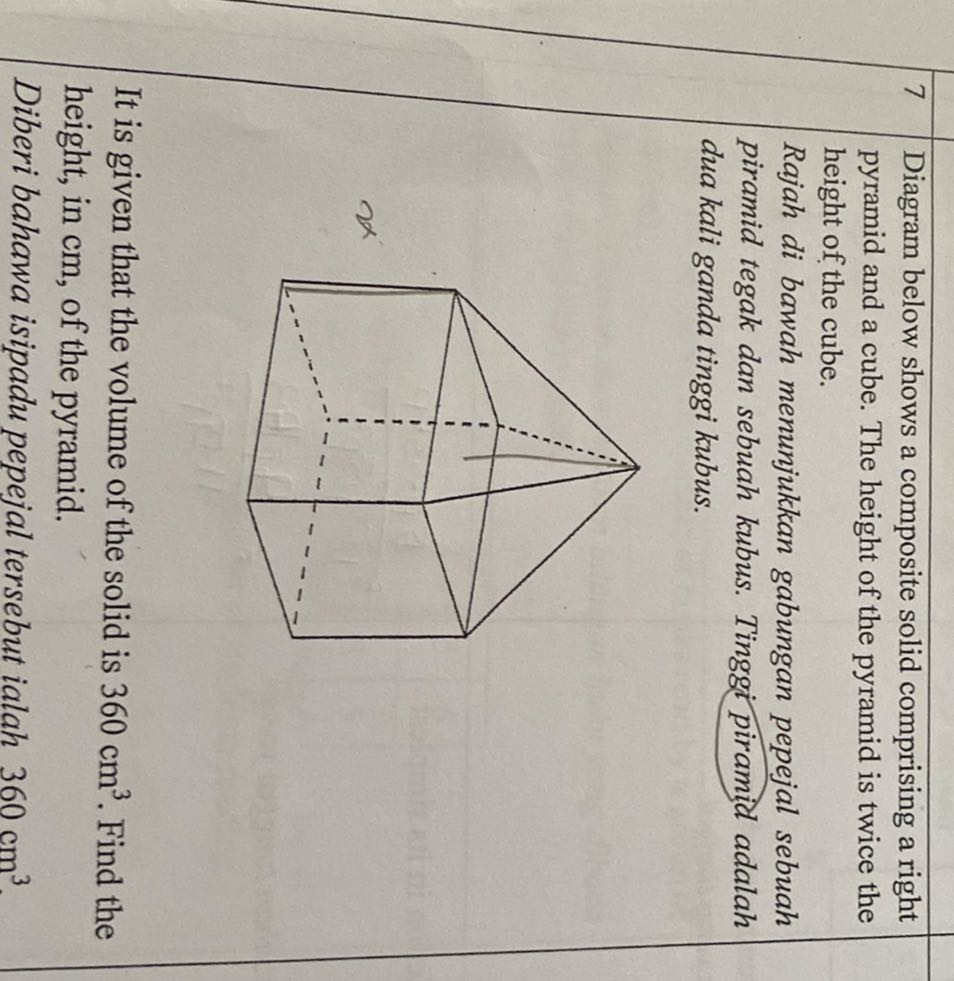 [GET ANSWER] 7 Diagram below shows a composite solid comprising a right ...