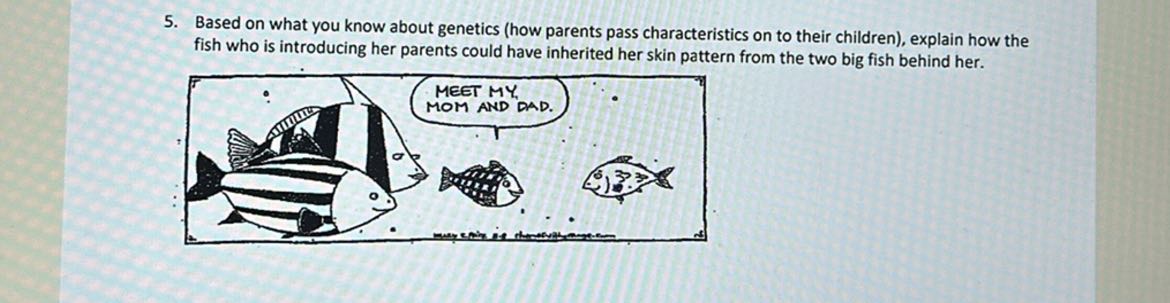 5. Based on what you know about genetics (how parents pass ...