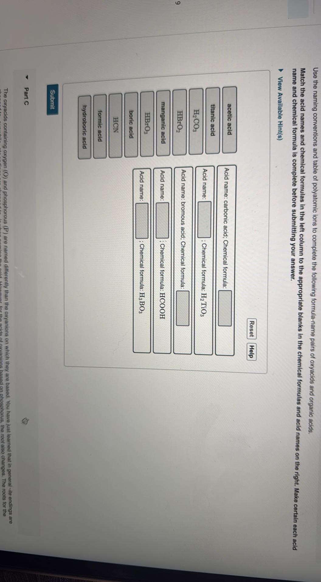 Use the naming conventions and table of polyatomic ions to complete the ...