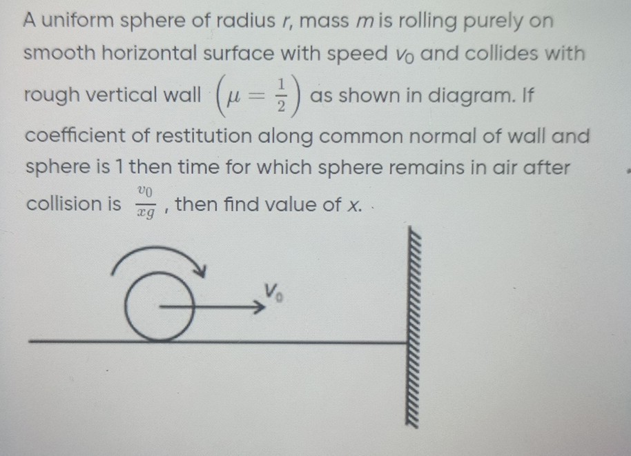 A uniform sphere of radius r, mass m is rolling purely on smooth ...