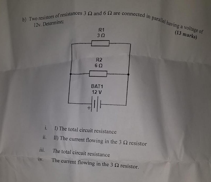 b two resistors of resistances 3 omega and 6 omega are connected in ...