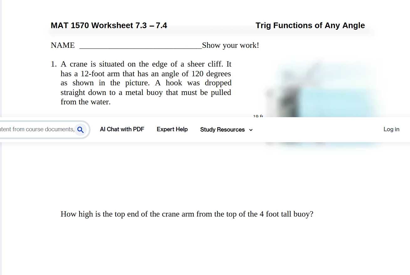 MAT 1570 Worksheet 7.3-7.4 Trig Functions of Any Angle NAME Show your ...