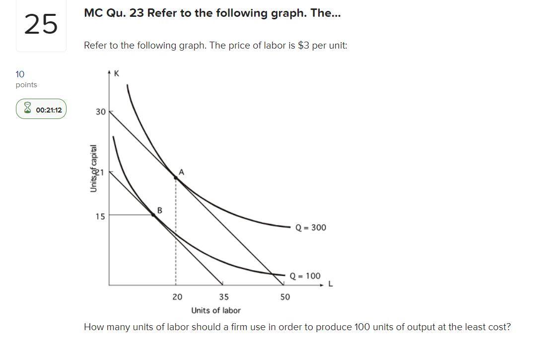 25 MC Qu. 23 Refer to the following graph. The... Refer to the ...