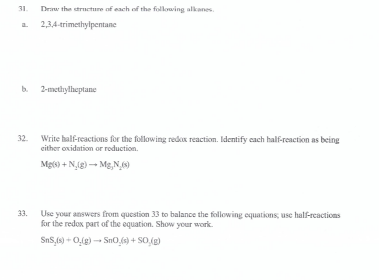 31 Draw The Structure Of Each Of The Following Alkanes A 234
