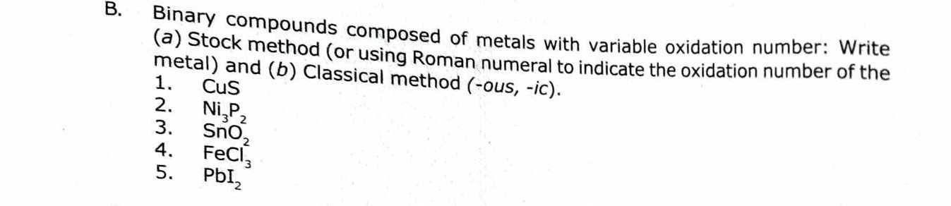 B. Binary compounds composed of metals with variable oxidation number ...