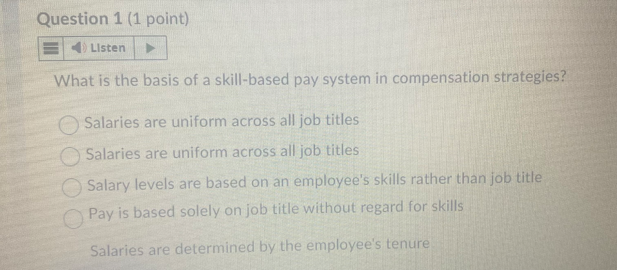 VIDEO solution: Question 1 (1 point) Listen What is the basis of a ...