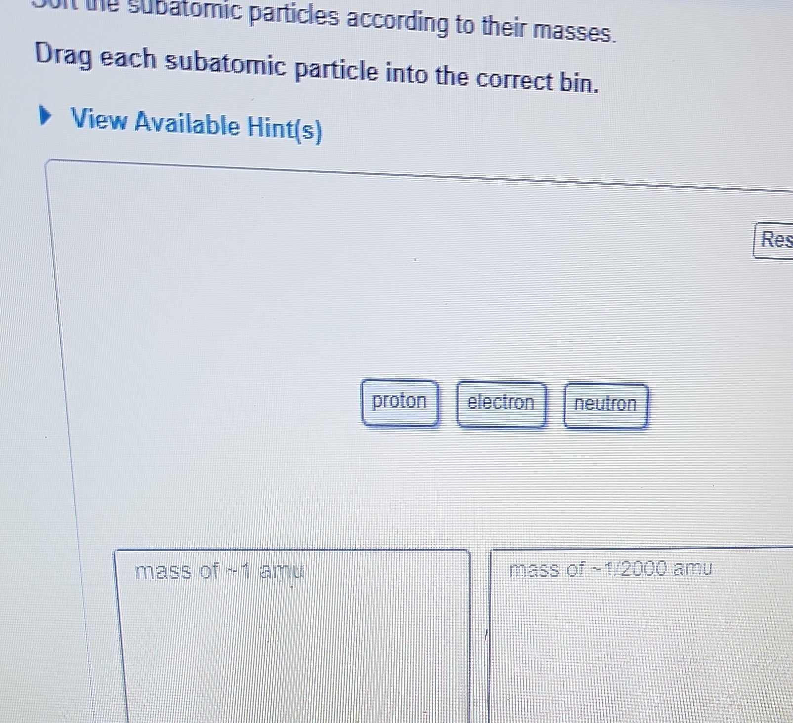 subatornic particles according to their masses drag each subatomic ...