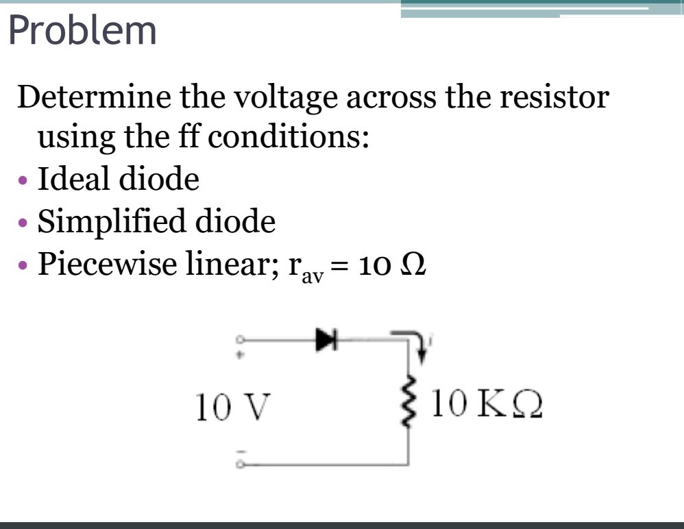 problem determine the voltage across the resistor using the ff ...