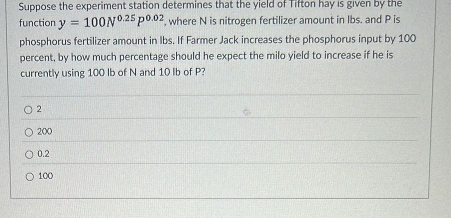 Suppose the experiment station determines that the yield of Tifton hay ...