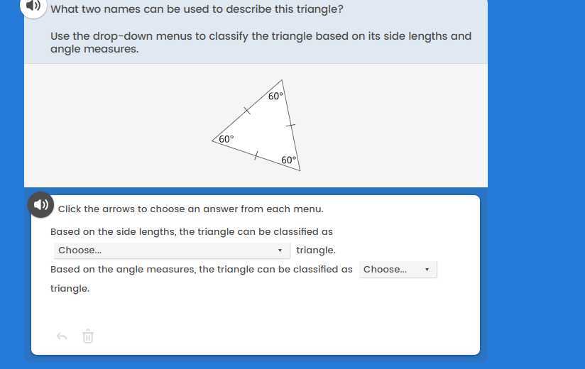 What two names can be used to describe this triangle? Use the drop-down ...