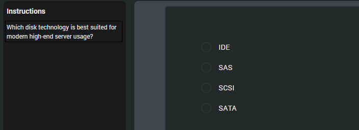 [GET ANSWER] Instructions Which disk technology is best suited for ...