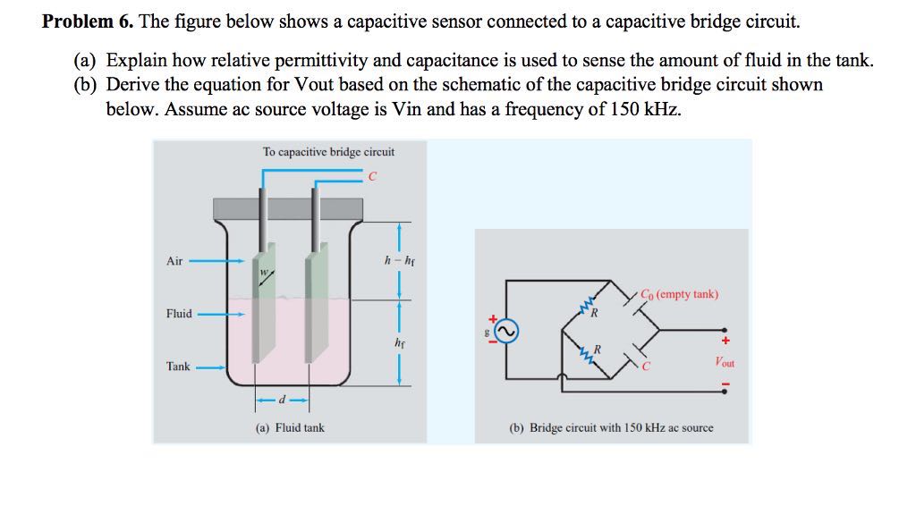 Problem 6. The figure below shows a capacitive sensor connected to a ...