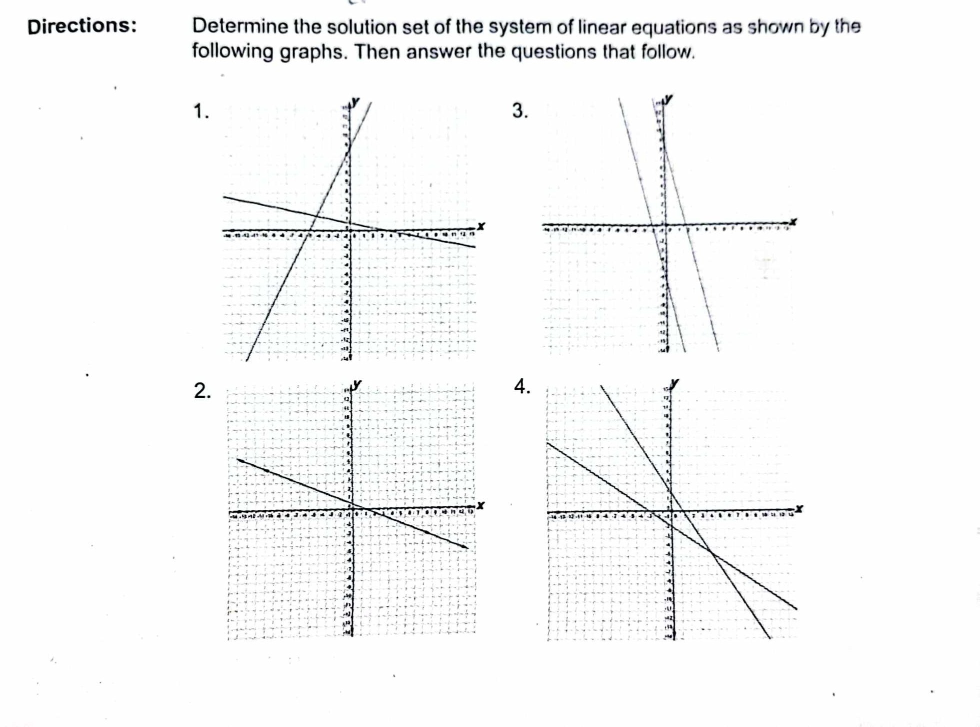directions determine the solution set of the system of linear equations as shown by the ...