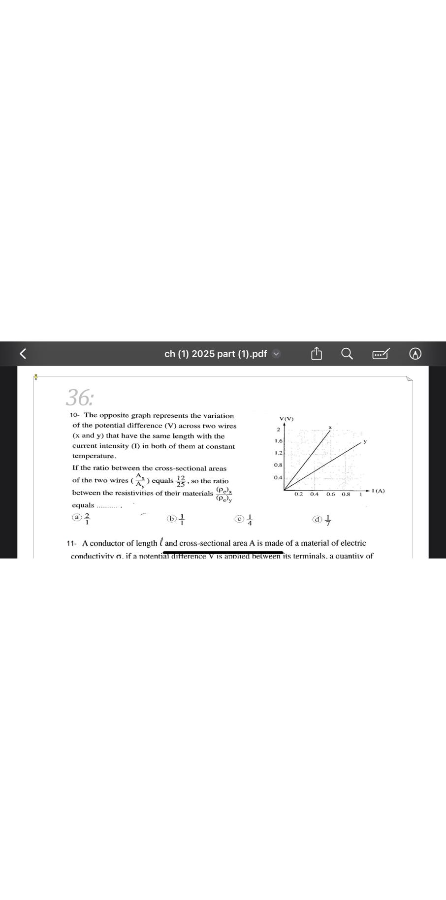 ch (1) 2025 part (1).pdf 36: 10- The opposite graph represents the ...