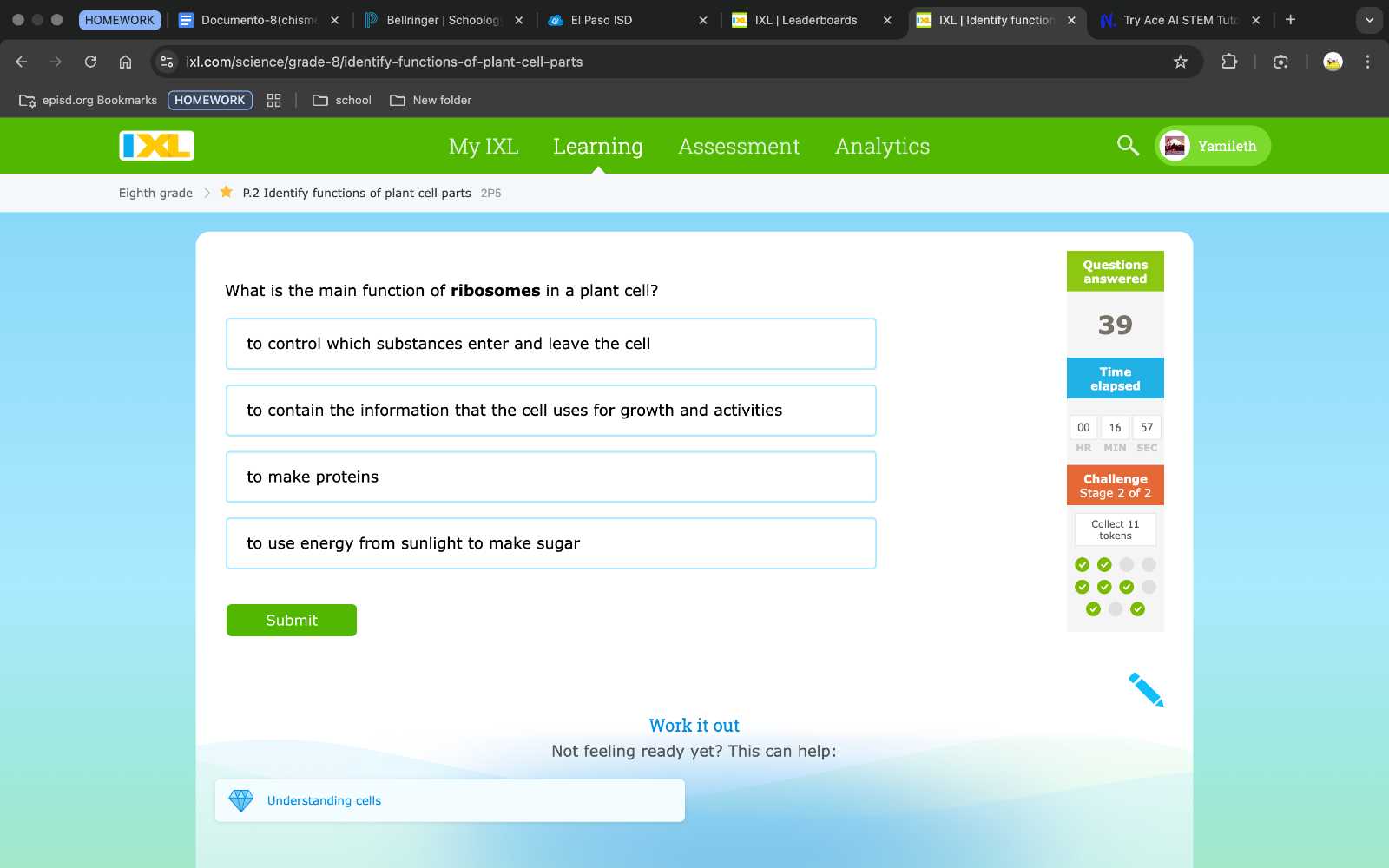 HOMEWORK Documento-8(chism: Bellringer | Schoolog El Paso ISD IXL ...