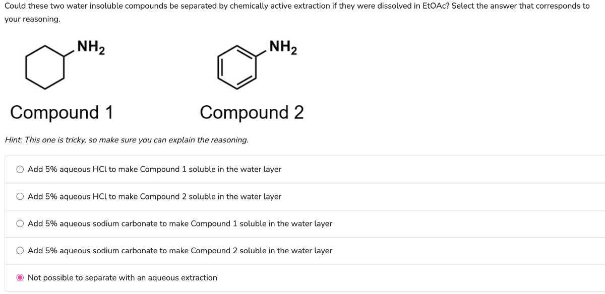 could these two water insoluble compounds be separated by chemically ...