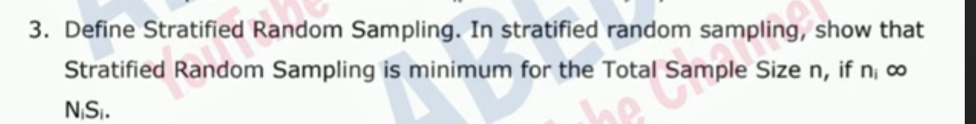3. Define Stratified Random Sampling. In stratified random sampling ...
