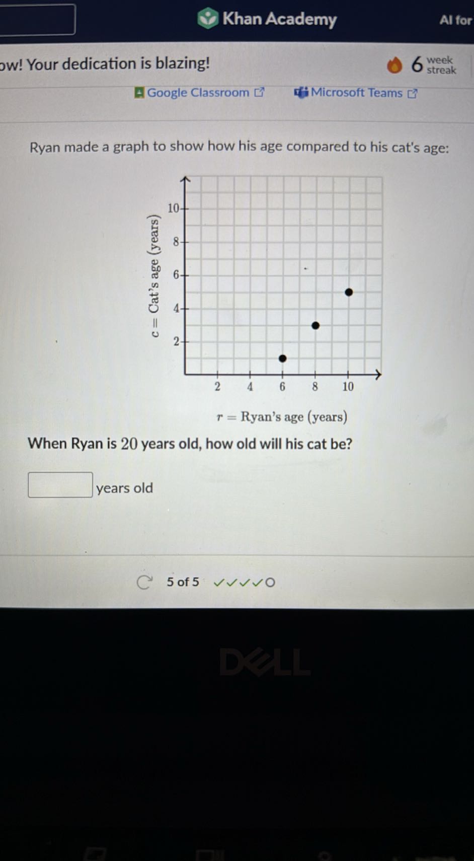 Khan Academy Al for ow! Your dedication is blazing! week streak Google ...