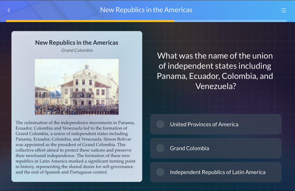 SOLVED: New Republics in the Americas New Republics in the Americas ...