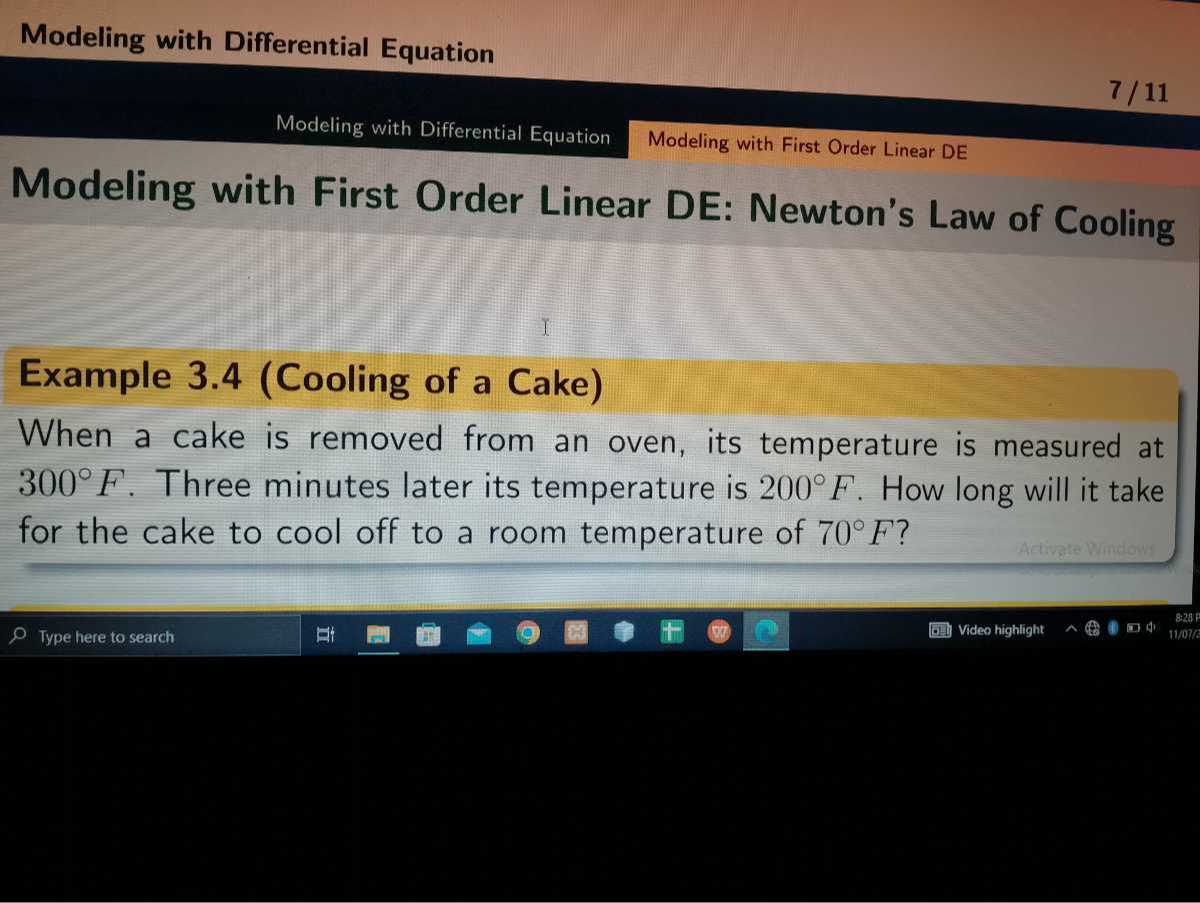 modeling with differential equation 7 11 modeling with differential equation modeling with first ...