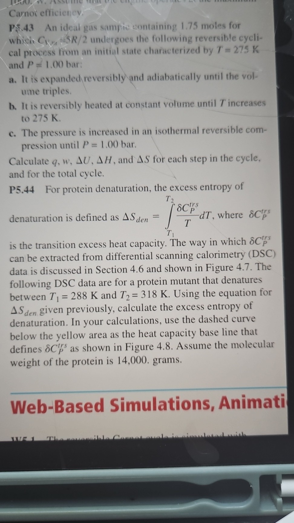 Carnol efficiency. P$. 43 An ideal gas sampic containing 1.75 moles for ...