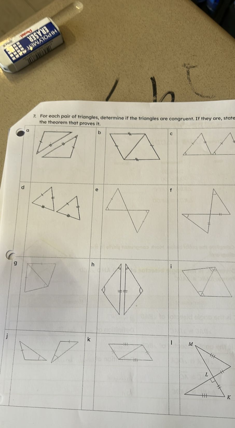 7 For Each Pair Of Triangles Determine If The Triangles Are Congruent