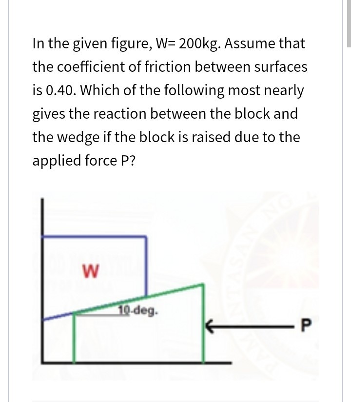 In the given figure, W=200 kg. Assume that the coefficient of friction ...