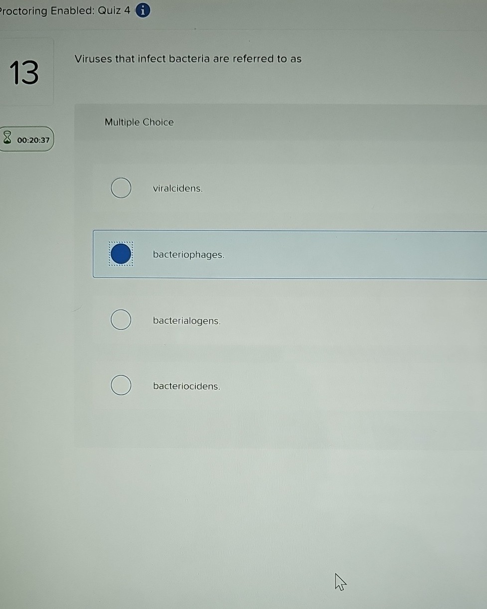 roctoring enabled quiz 4 13 viruses that infect bacteria are referred ...