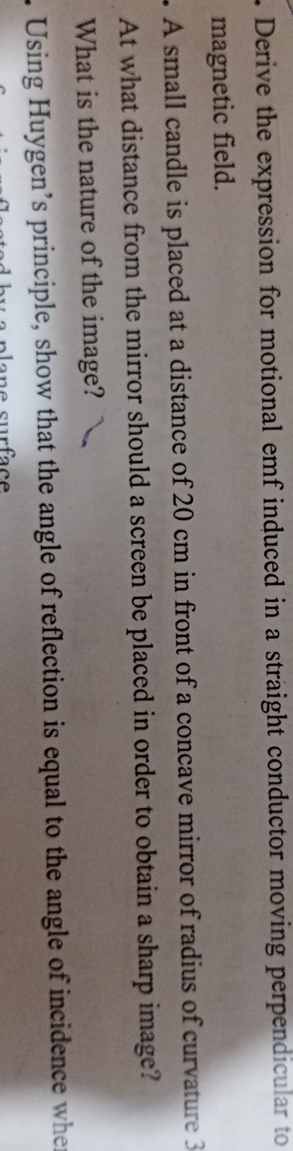 derive the expression for motional emf induced in a straight conductor ...