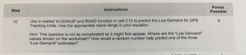Step Instructions Points Possible 10 Use a nested VLOOKUP and RAND ...