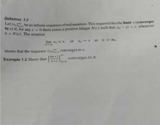 definition 13 let leftsnrightinfty rightarrow 1 be an infinite sequence of real numbers this ...
