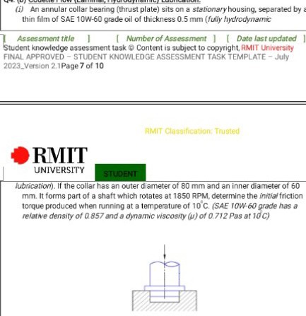(i) An annular collar bearing (thrust plate) sits on a stationary ...