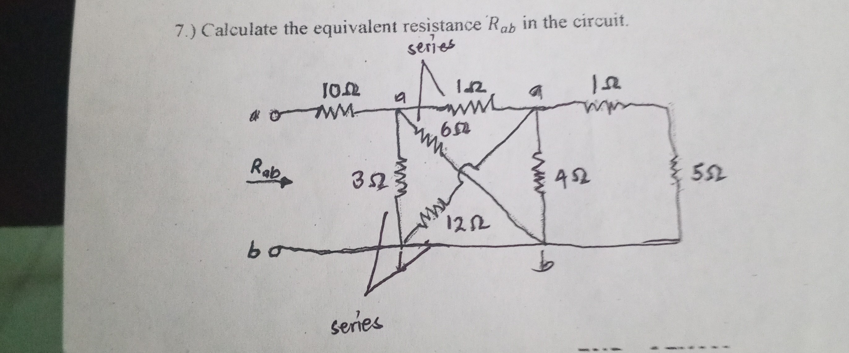 7 calculate the equivalent resistance ra b in the circuit 2