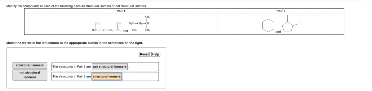 SOLVED: Identify the compounds in each of the following pairs as structural isomers or not ...