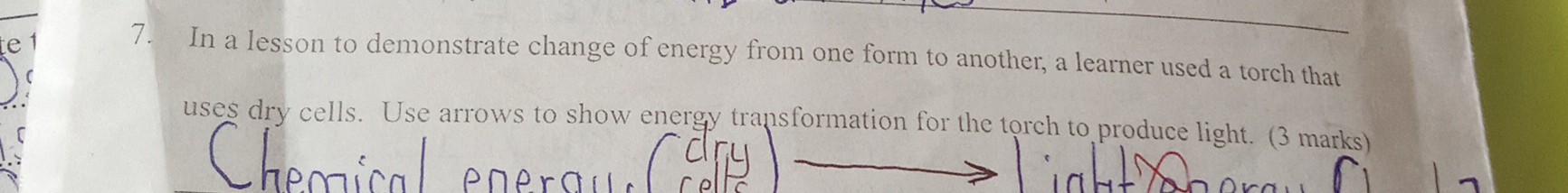 7 in a lesson to demonstrate change of energy from one form to another ...