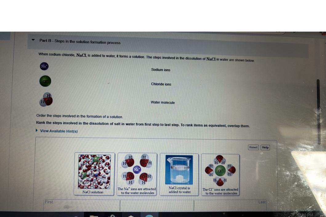 part b steps in the solution formation process when sodium chloride ...